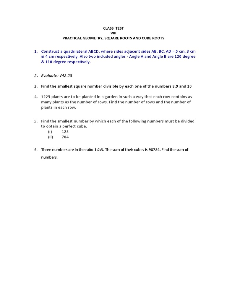Class Test | PDF