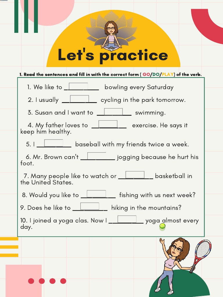 Let's Practice: 1. Read The Sentences and Fill in With The Correct Form (/ /) of The Verb | PDF