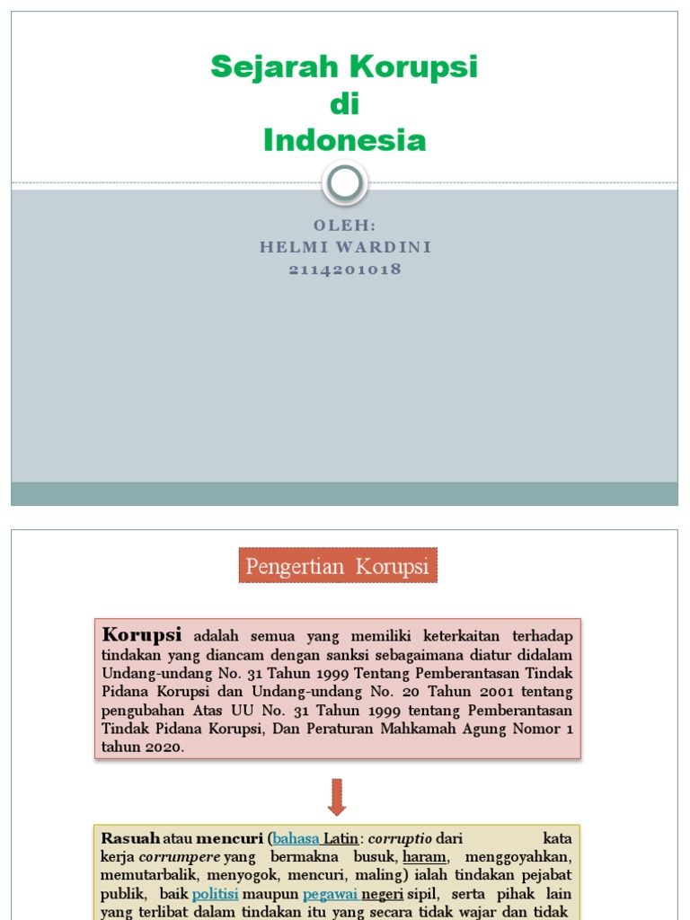 Sejarah Korupsi di Indonesia | PDF