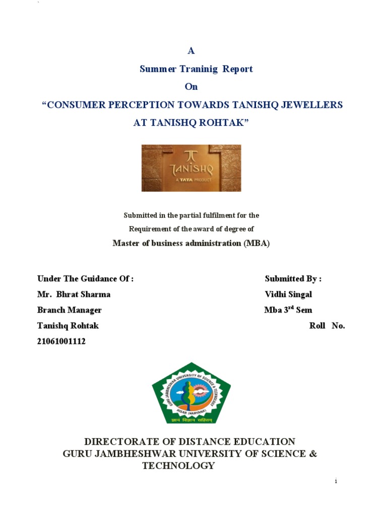 Project Report Final (Repaired) | PDF | Jewellery | Brand