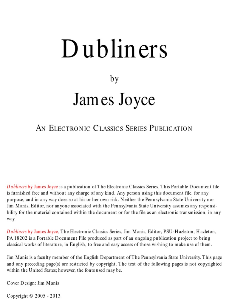 Dubliners by James Joyce (Full Text) | PDF