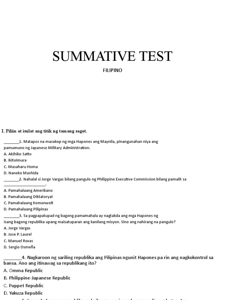 Summative Test Ap | PDF