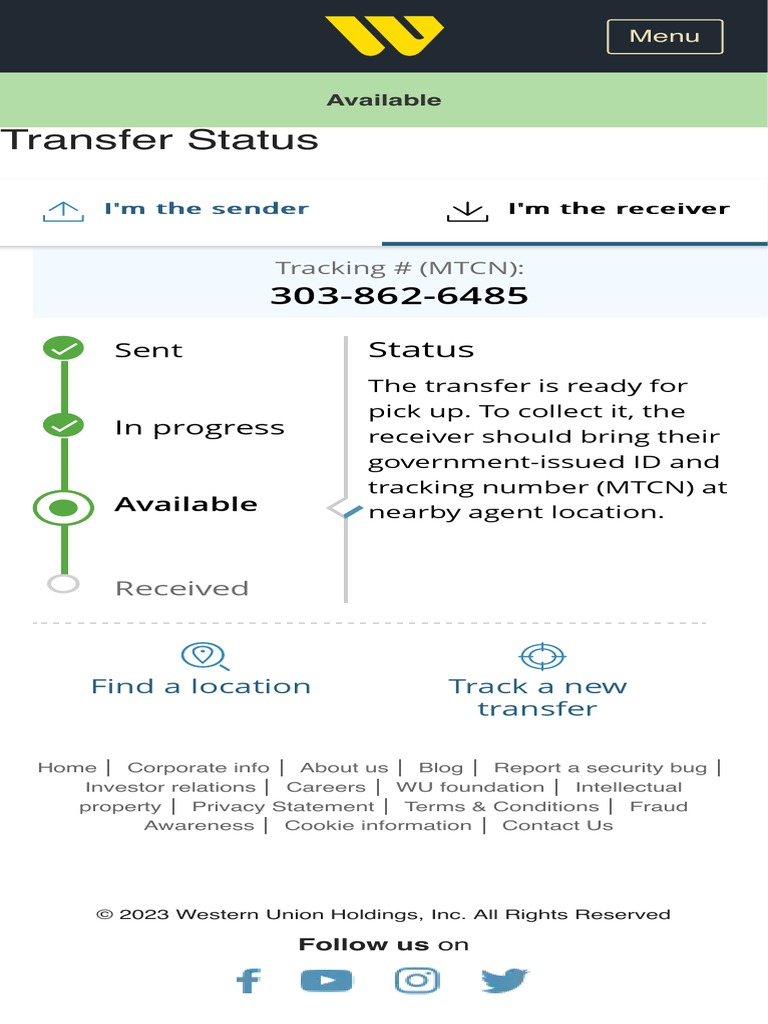 Want To Know The Status of Your Western Union Money Transfer Just ...