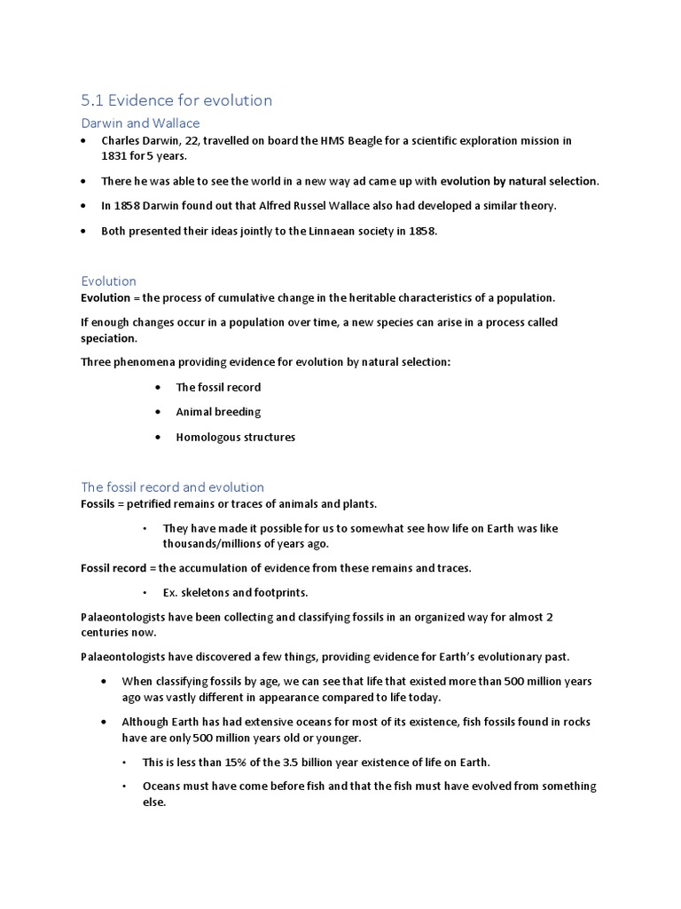 5.1 Evidence of Evolution | PDF | Isotope | Evolution