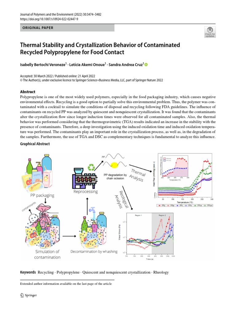 Thermal Stability and Crystallization Behavior of Contaminated | PDF ...