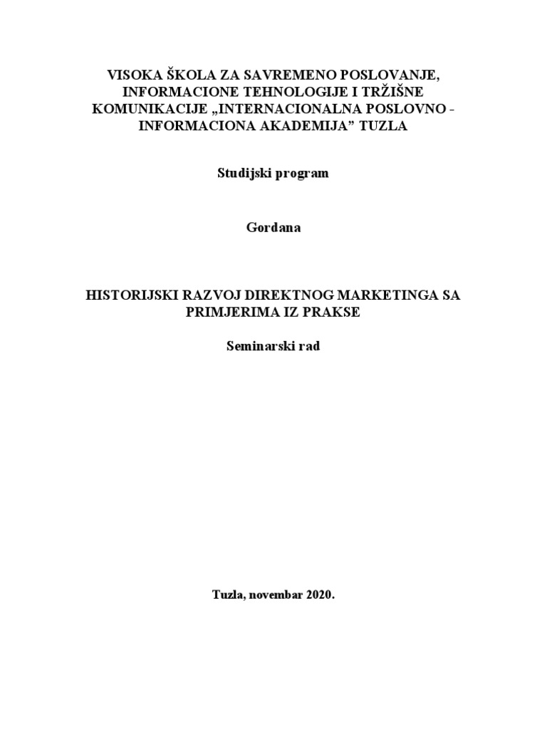 Direktni Marketing | PDF