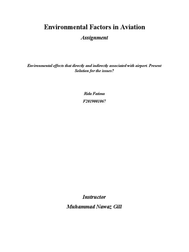 Environmental Factors in Aviation | PDF | Waste | Air Pollution