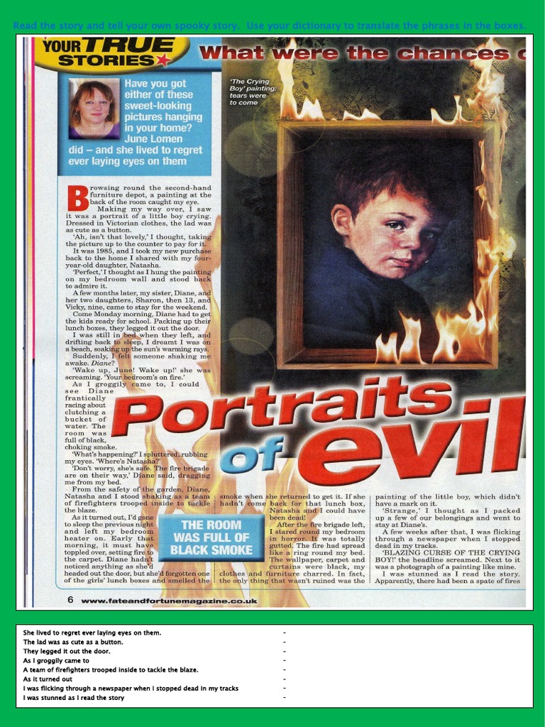 Spooky Story Reading Comprehension Exercises - 44625 | PDF