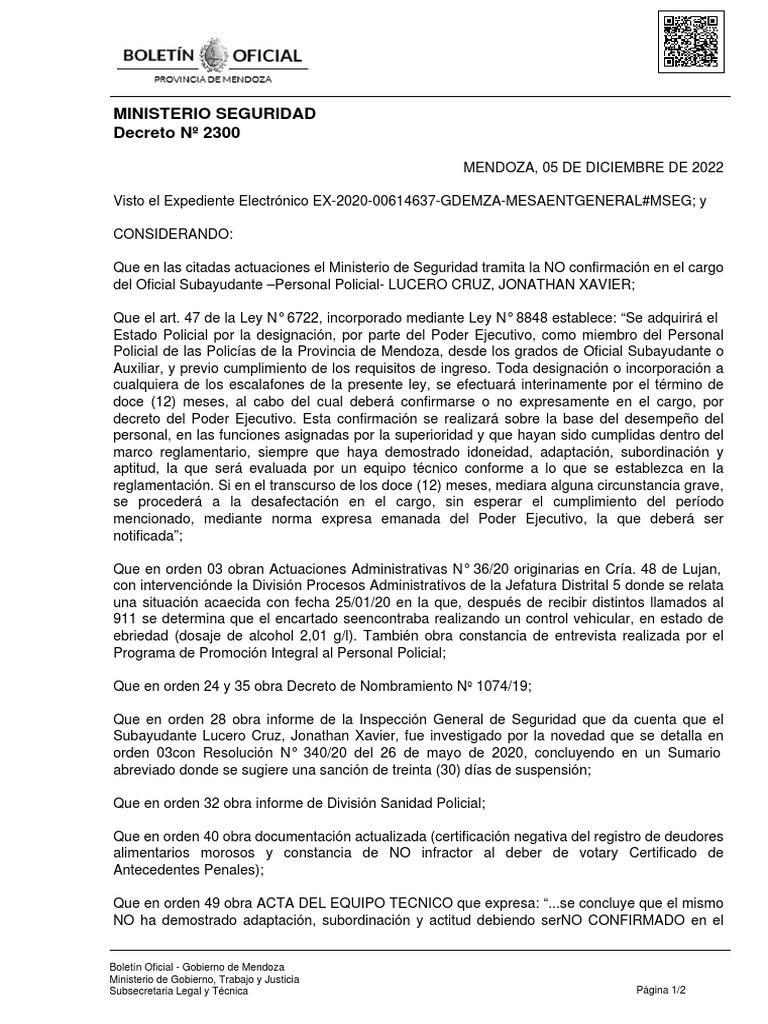 Policía Boletín Oficial | PDF | Policía | Ley Pública