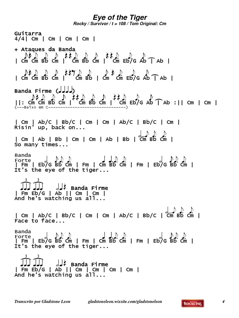 Eye of the Tiger Guitar Chords | PDF