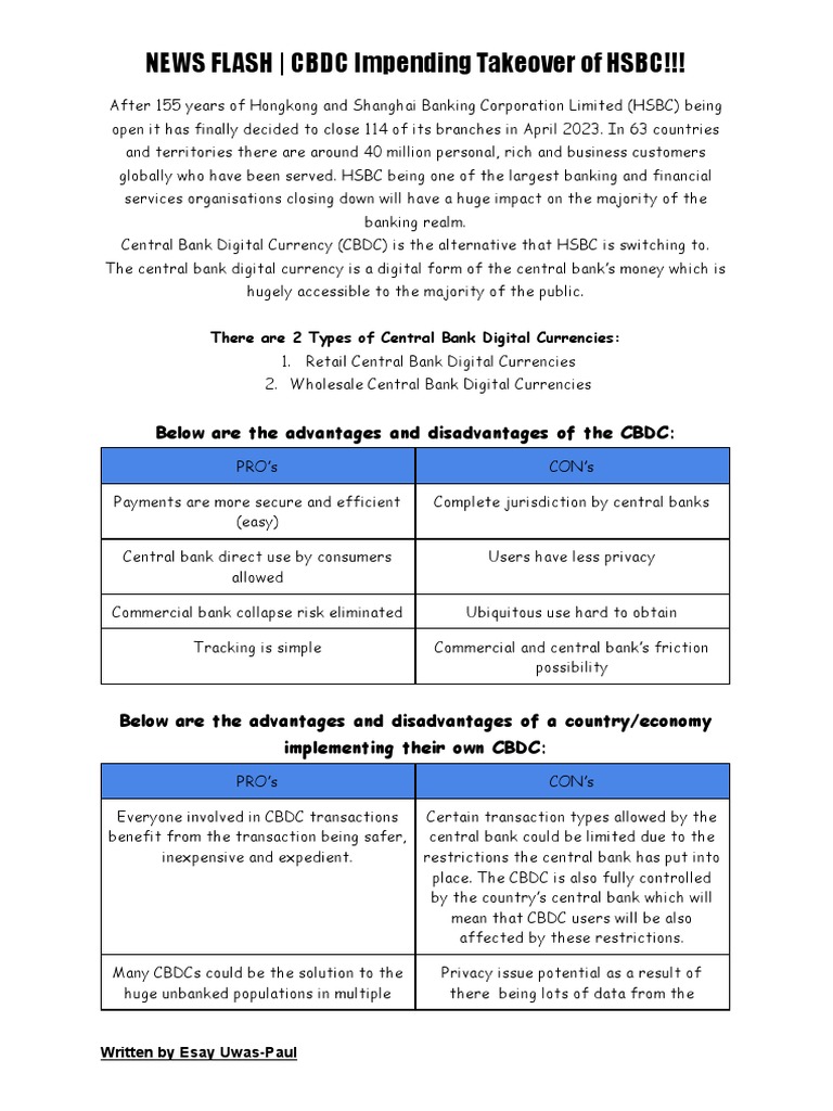 NEWS FLASH - CBDC Takeover of HSBC!!! | PDF | Cryptocurrency | Banks