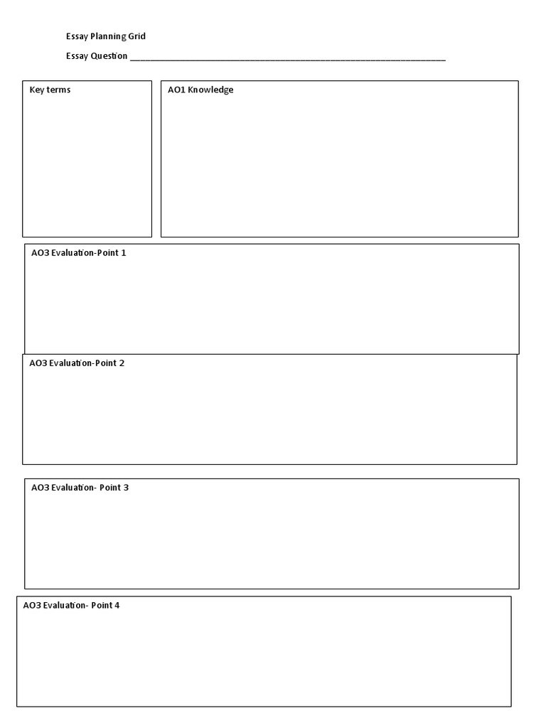 Essay Planning Grid | PDF
