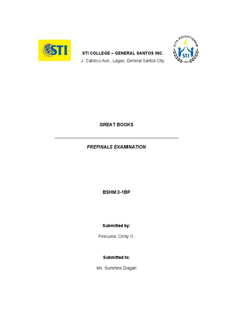 Pescuela PREFINALS EXAMINATION | PDF | Huckleberry Finn | Adventures Of ...