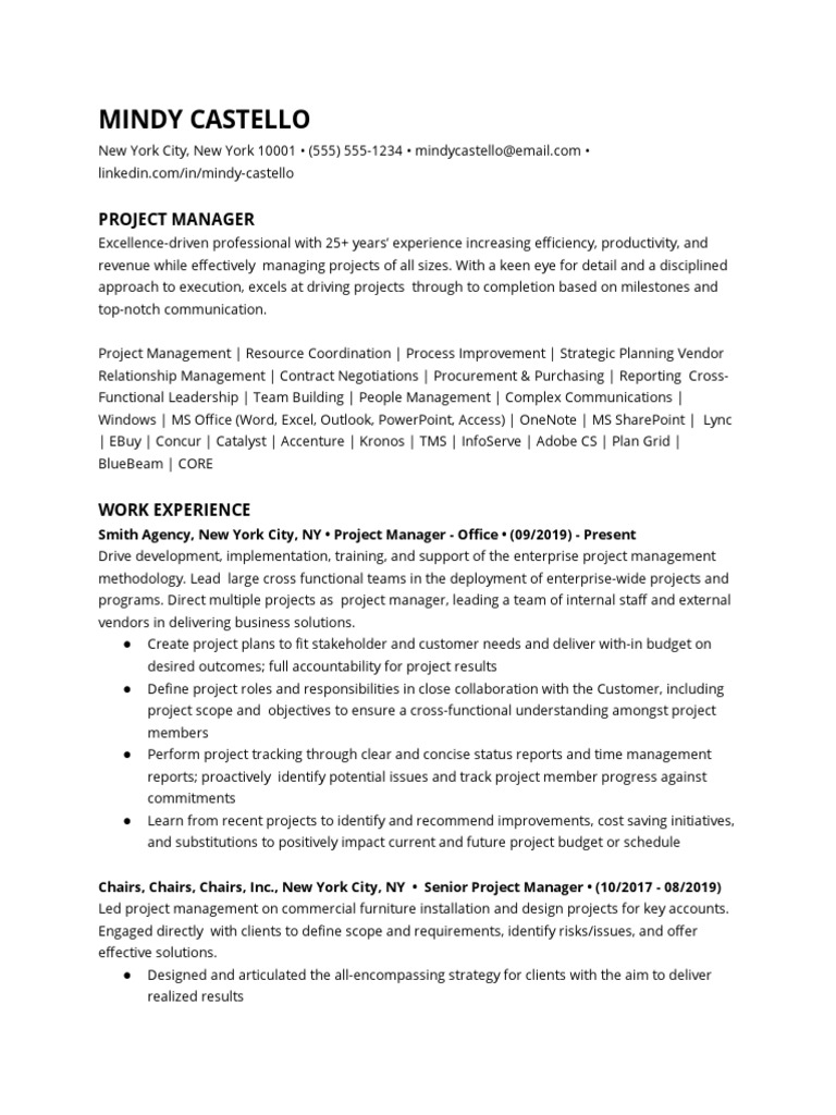 Project Manager Resume | PDF | Project Management | Business