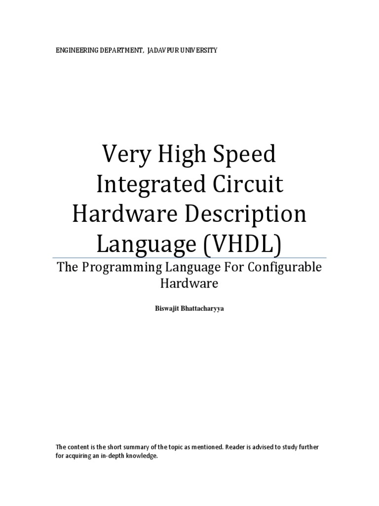 Vhdl Pdf Vhdl Digital Electronics