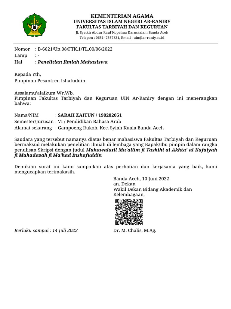 Surat Penelitian | PDF