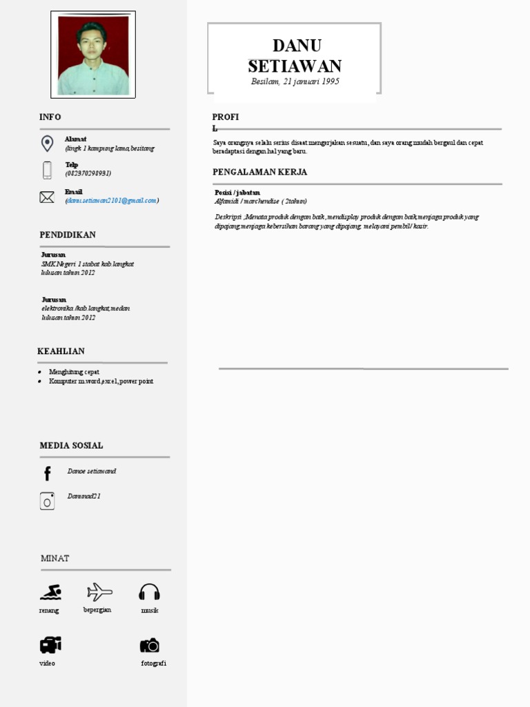 CV Danu Setiawan | PDF