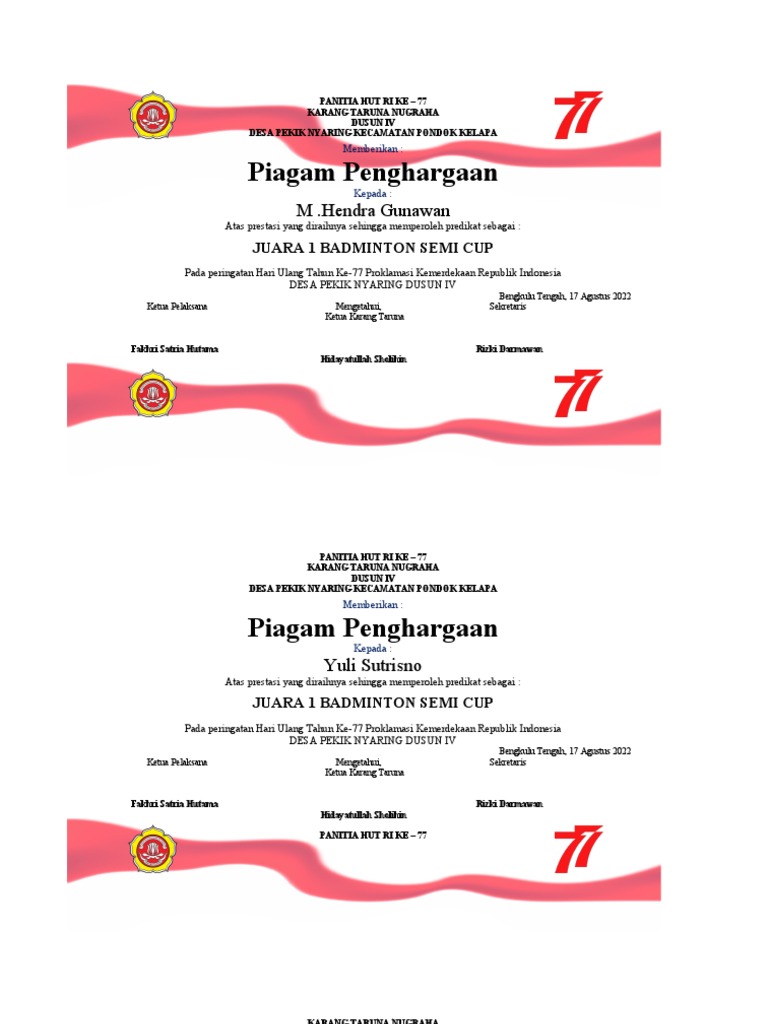 Sertifikat Bad | PDF