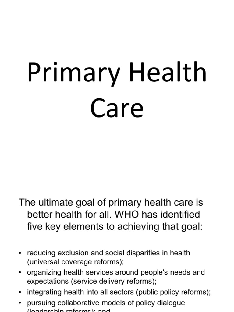 Principles of Primary Health Care | PDF
