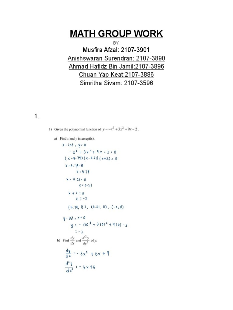 Math Group Work | PDF