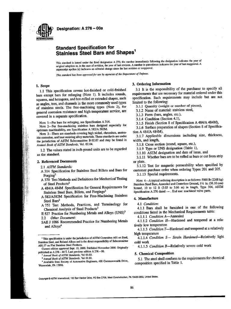 A276 - SS Bars and Shapes | PDF