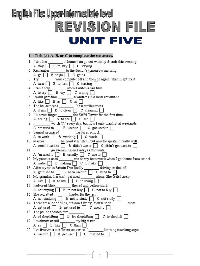 4th Year Revision Unit5 | PDF