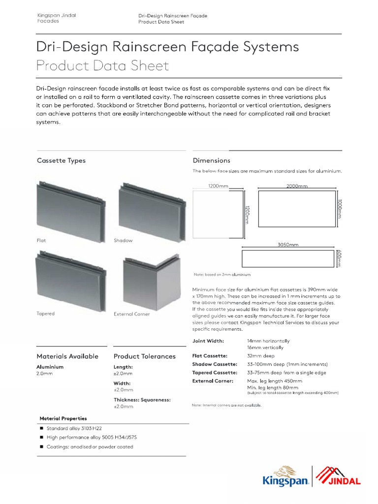 Kingspan Jindal Dri-Design PDS 01092022 | PDF