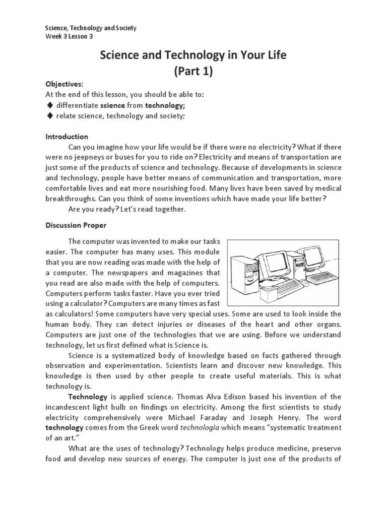 STS Chapter 2 Science and Technology in Your Life | PDF | Science ...