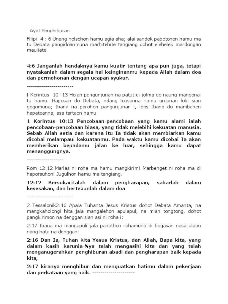 Ayat-ayat Penghiburan dari Alkitab | PDF