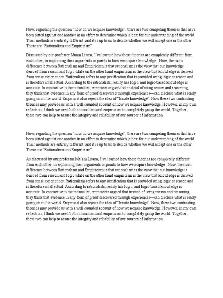 Jommel Script | PDF | Rationalism | Empiricism