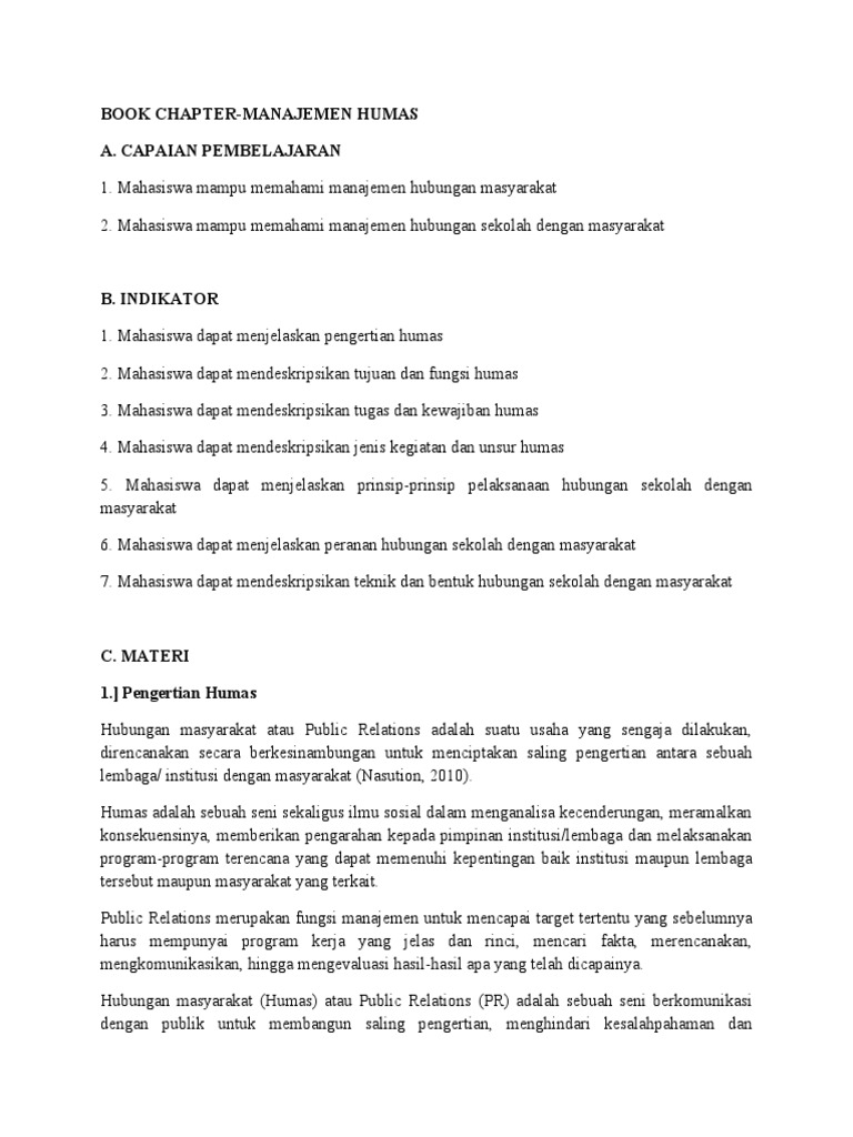 Book Chapter-Humas | PDF | Karier & Perkembangan