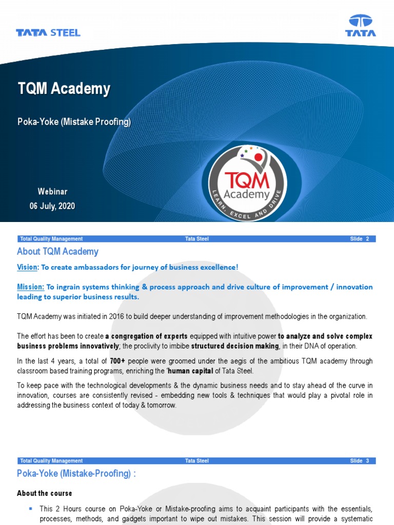 Poka-Yoke Training Pack For Circulation | PDF | Automation | Production ...