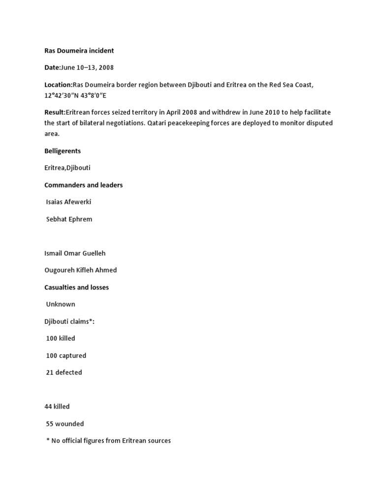 Ras Doumeira Incident | Download Free PDF | International Relations ...