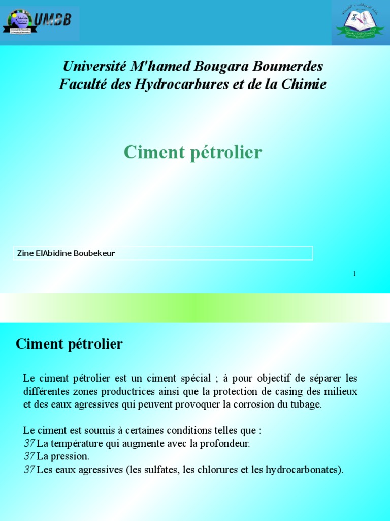 Chapitre 4 Ciment Pétrolier | PDF