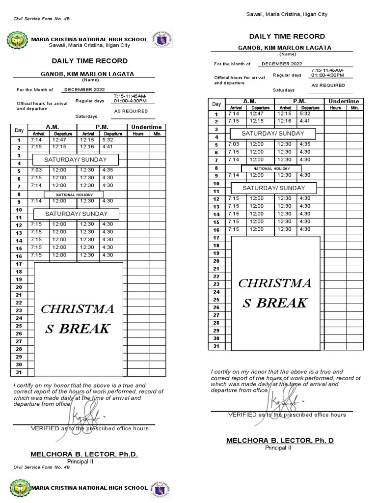 Dtr-Form December 2022 | PDF