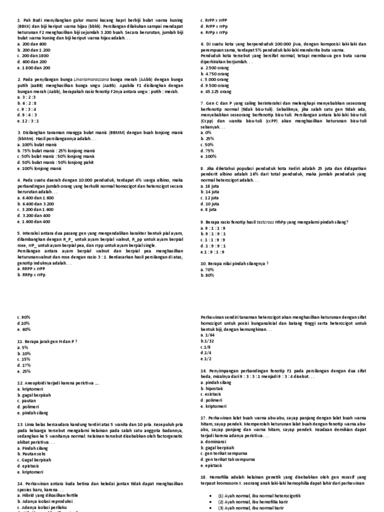 Soal Pola Hereditas | PDF