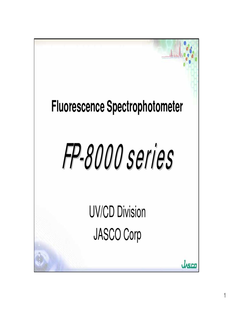 FP 8000E Presentation ABLE Small | PDF | Fluorescence | Signal To Noise ...