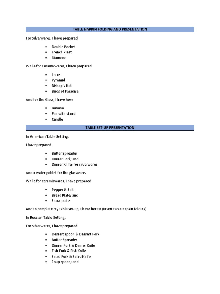 FBS Script | PDF | Tableware | Cooking