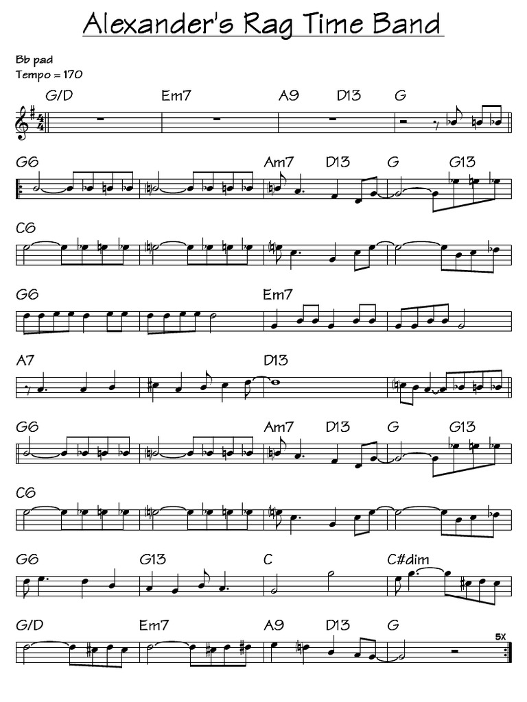Alexander's Rag Time Band | PDF