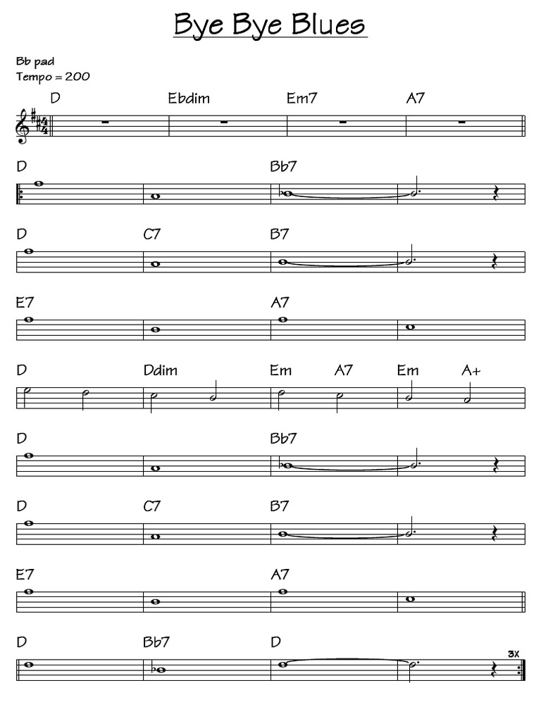 Jazz Sheet Music: Bye Bye Blues | PDF