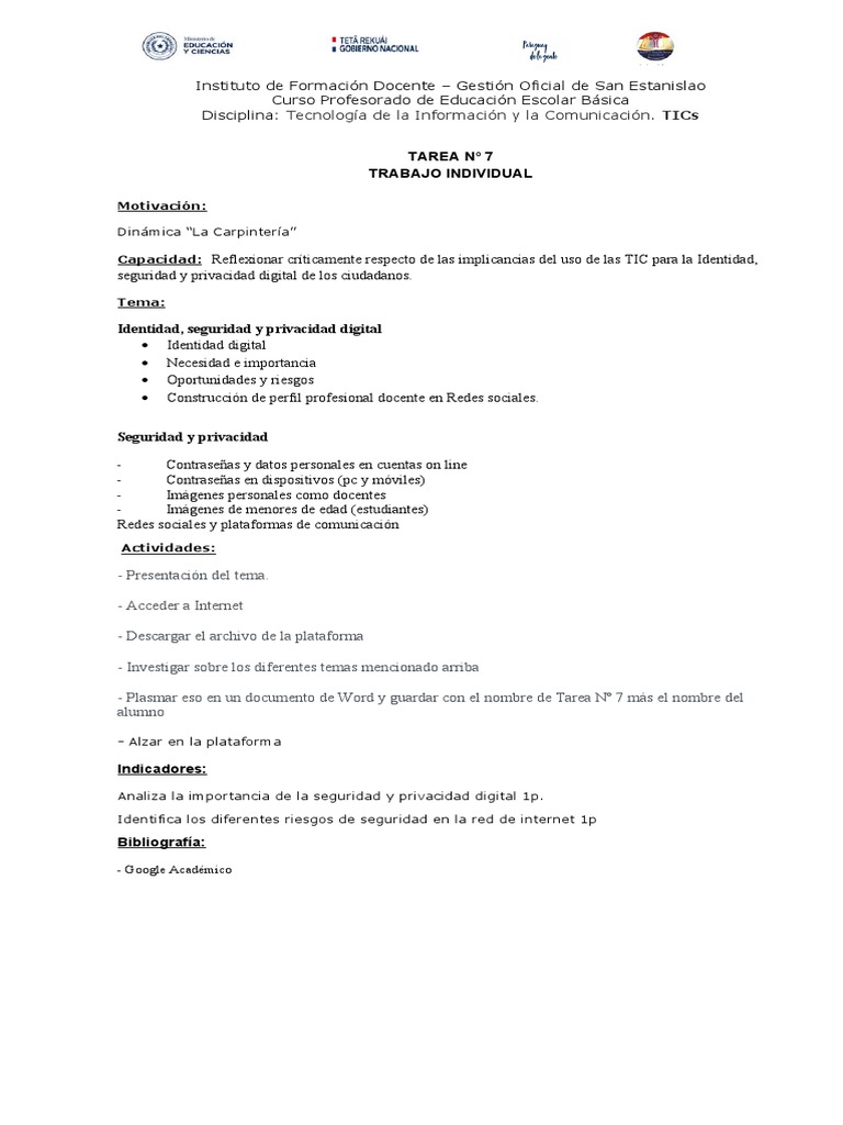 Tarea 7 Del Curso E.E.B. - TICs | PDF