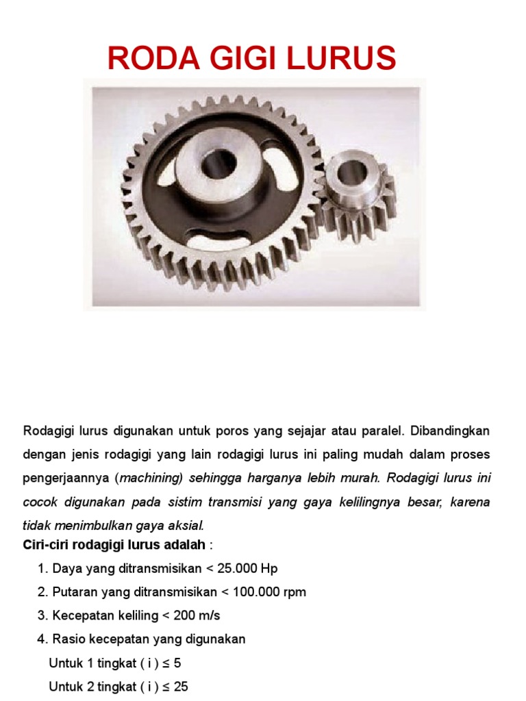 Panduan Roda Gigi Lurus | PDF | Metode & Bahan Ajar | Teknologi & Rekayasa