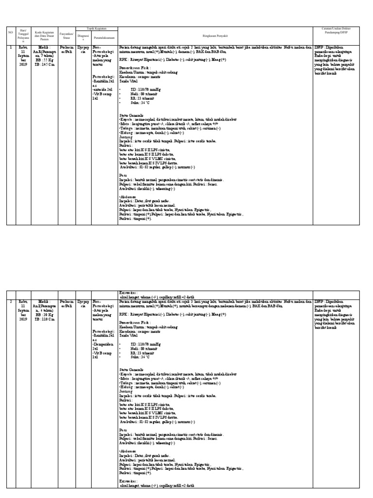 Data Borang Puskesmas | PDF