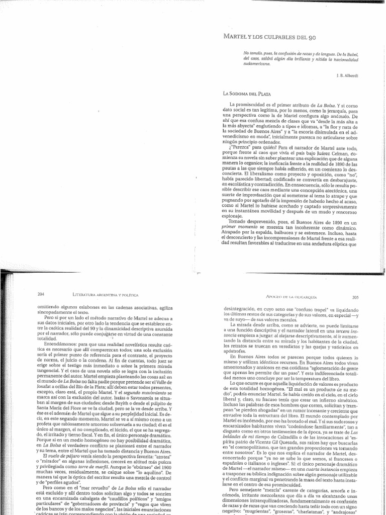 Viñas, David, Martel y Los Culpables Del 90 | PDF