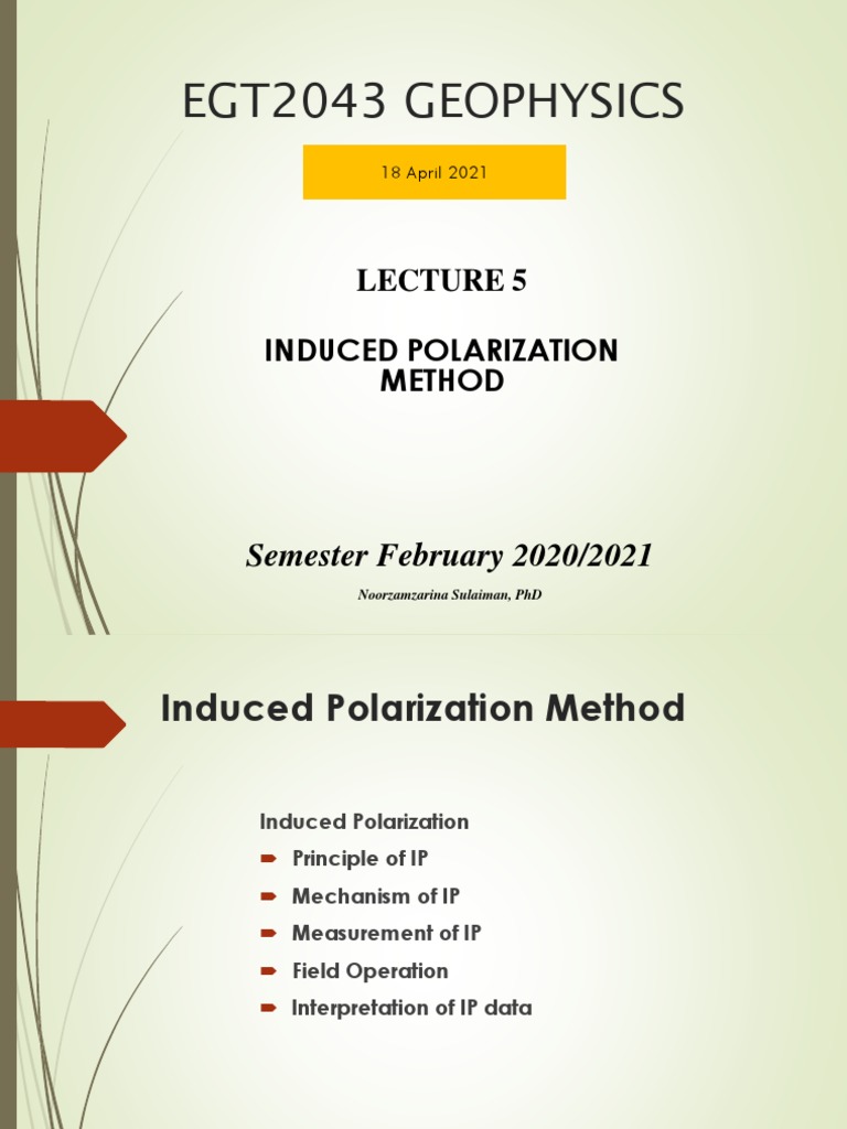 Lecture 5 Induced Polarization Method | PDF | Dielectric | Porosity
