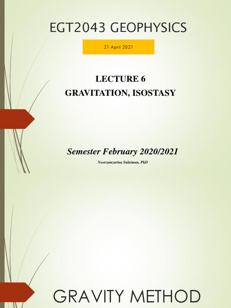 Lecture 6 Gravity Method | PDF | Metrology | Earth Sciences
