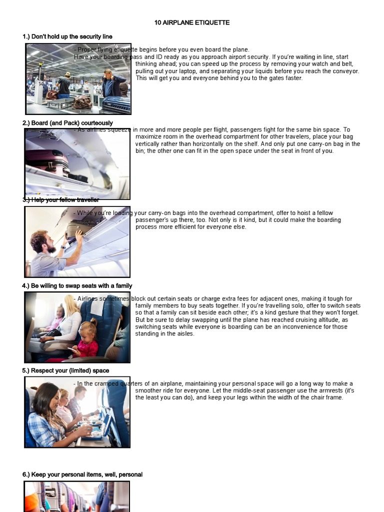 10 Airplane Etiquette | PDF | Airliner | Aviation