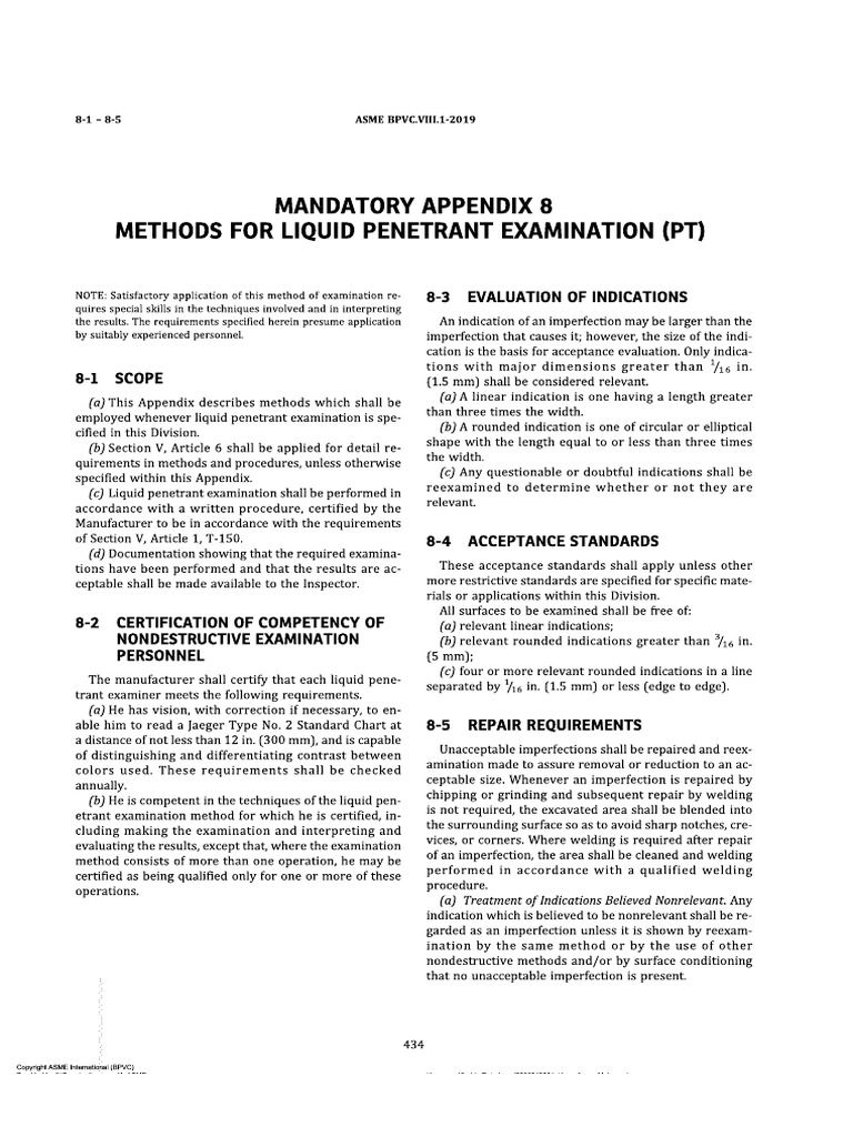 Asme Viii, Div.1, App.8 - PT | PDF