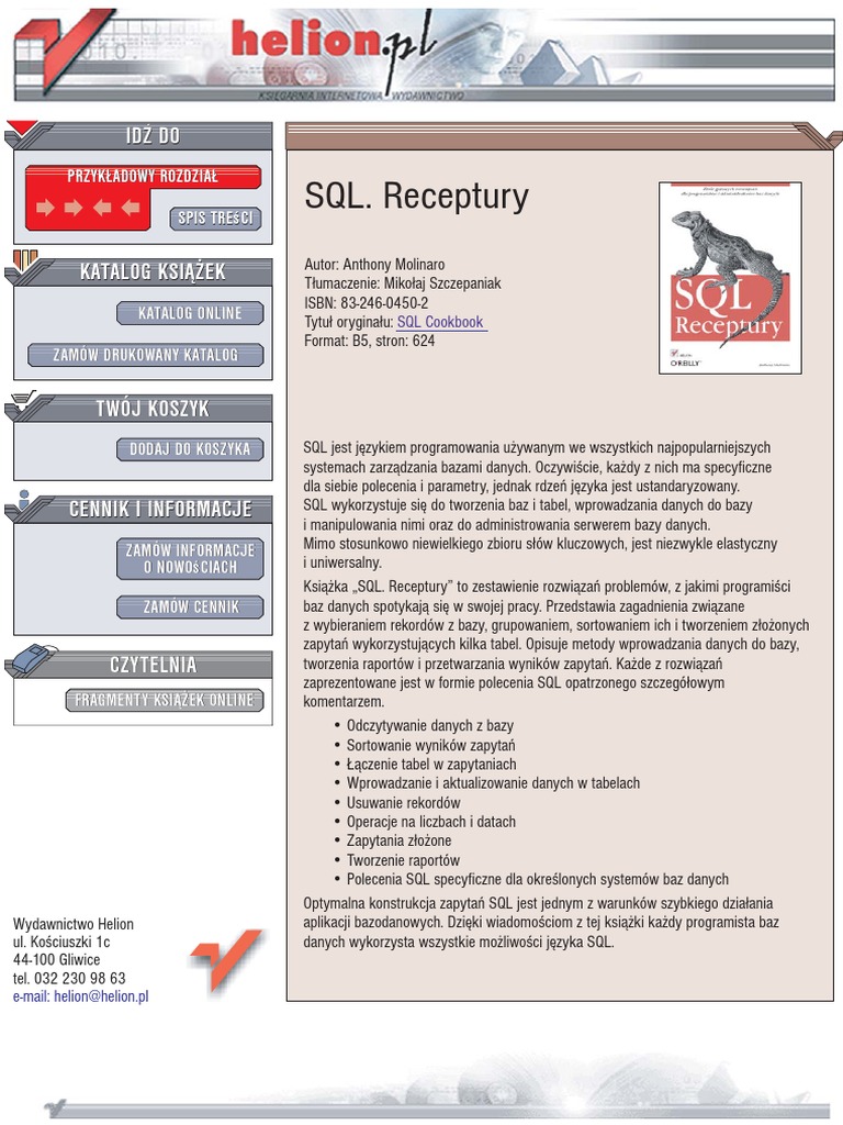 SQL. Receptury | PDF