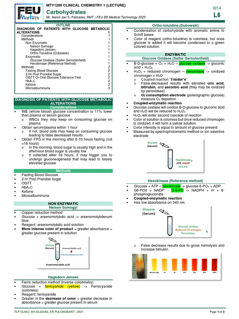 (CC1) LAB-W14-Carbohydrates (Diagnosis) | PDF | Glucose | Glycated ...